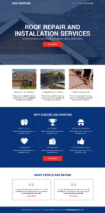 Roofing repair and installation service landing page designs